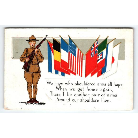 Vintage Postcard | Other | 919 Patriotic Postcard Post Wwiera Soldier ...